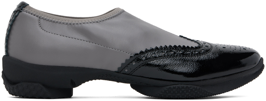 Kiko Kostadinov Sonia Slip-On Brogues In Smoke/Pitch Black - 55